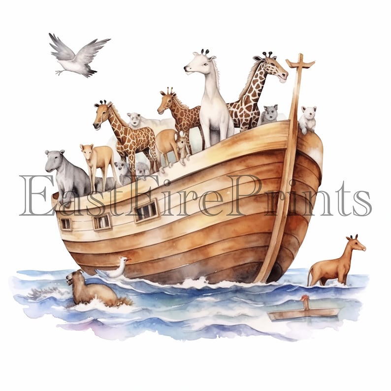 20 Noahs Ark Clipart Watercolor Christian Clip Art Religious - Etsy