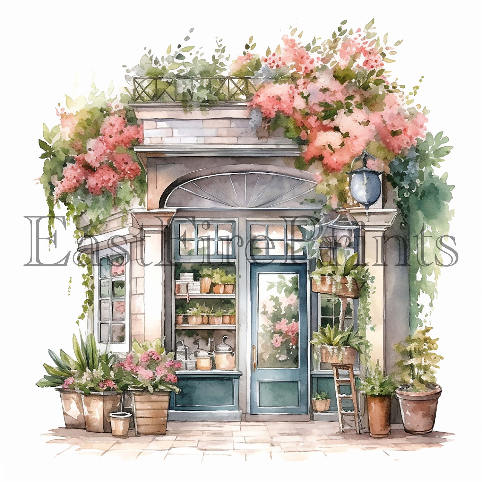 20 Watercolor Flower Shop Clipart PNG Boutique Florist - Etsy