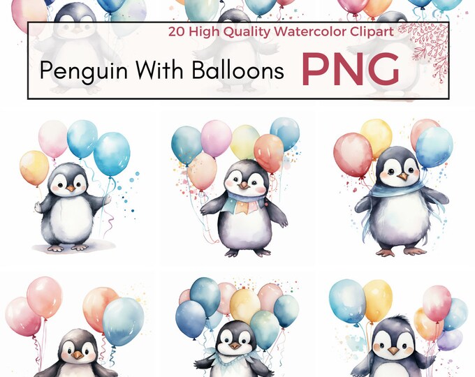 Baby Penguin Clipart, PNG Instant Download File, Digital Paper Craft ...