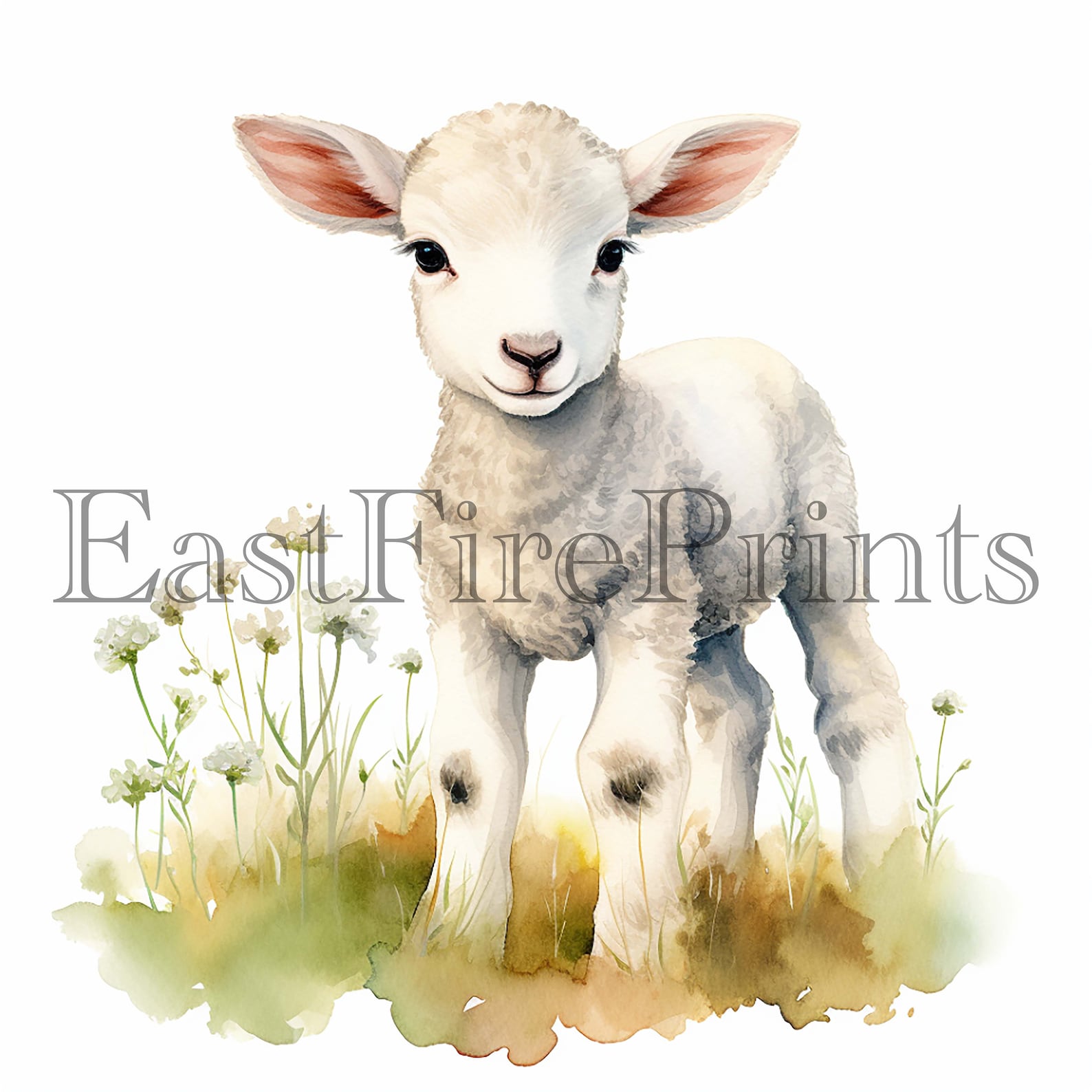 Watercolor Baby Lamb Clipart High Quality Png Cute Adorable - Etsy