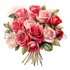 Watercolor Valentine Rose Clipart, High Quality Png, Valentine ...