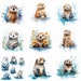 20 Watercolor Sea Otter Clipart Set Wildlife Clipart Commercial License ...
