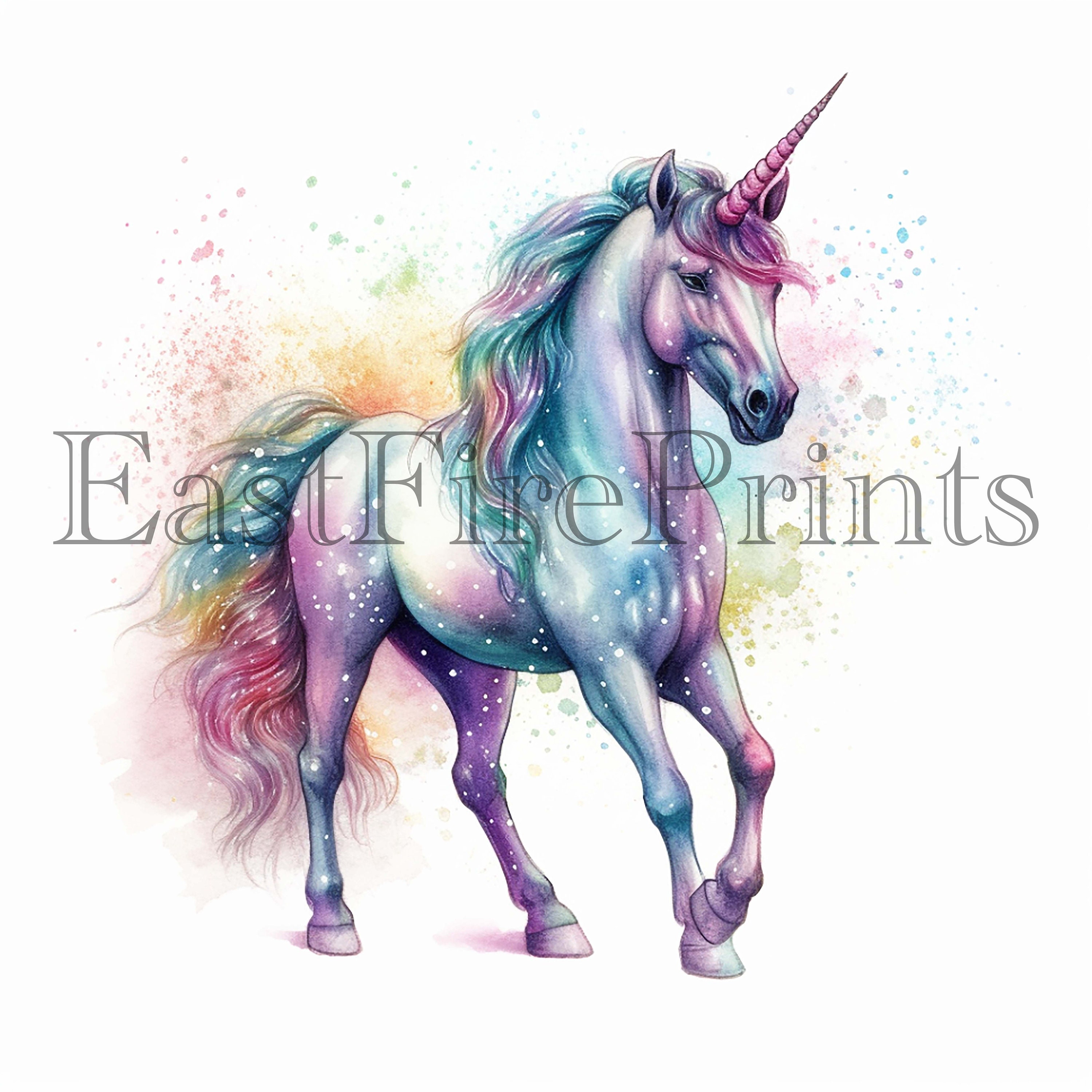 Watercolor Unicorn Clipart PNG Mythical Creature Clip Art - Etsy