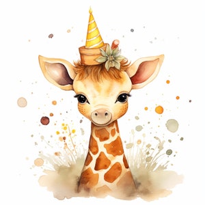 Watercolor Cute Giraffe Clipart, Baby Animal Clipart, Safari Nursery ...