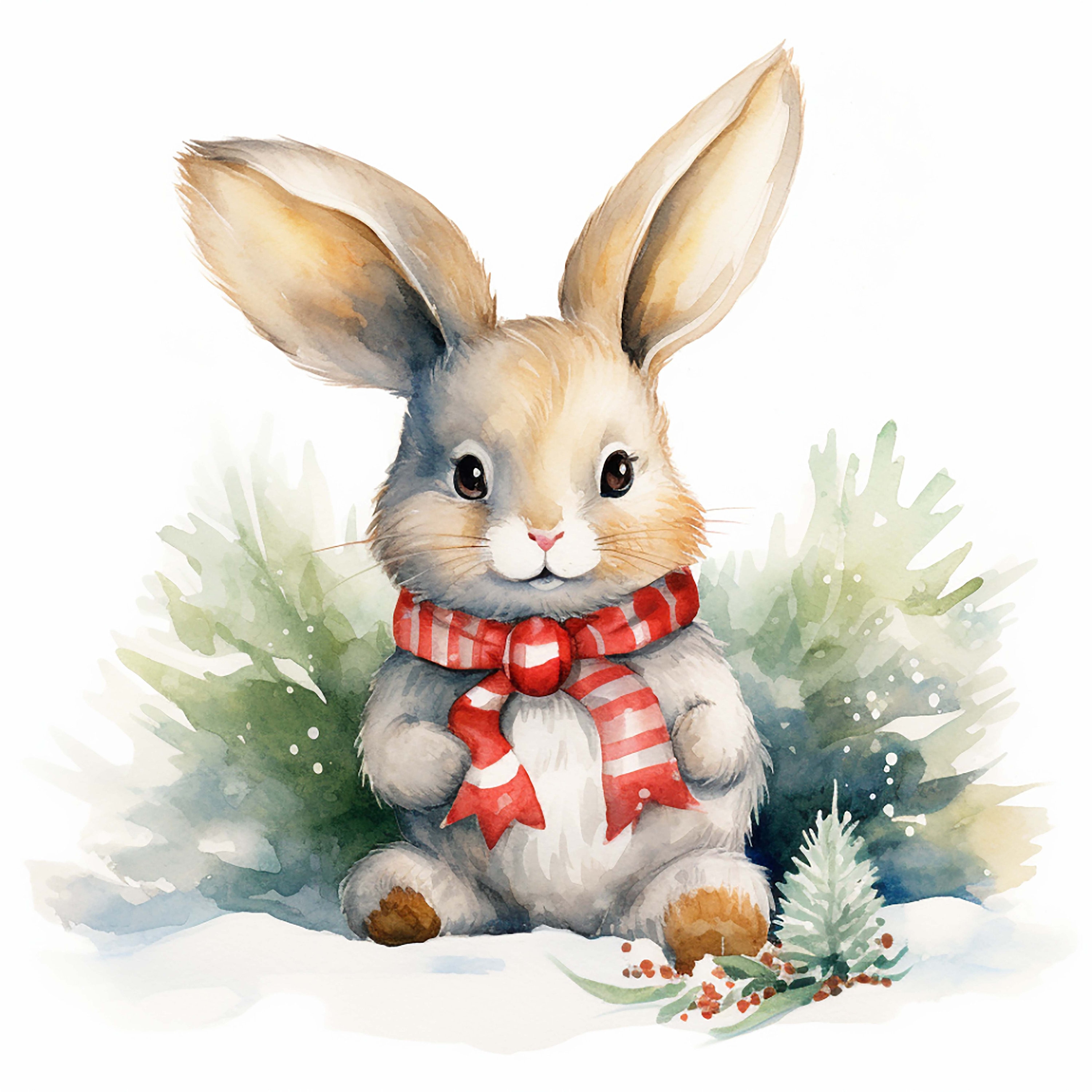 Christmas Bunny Clipart High Quality Png Christmas Clipart - Etsy