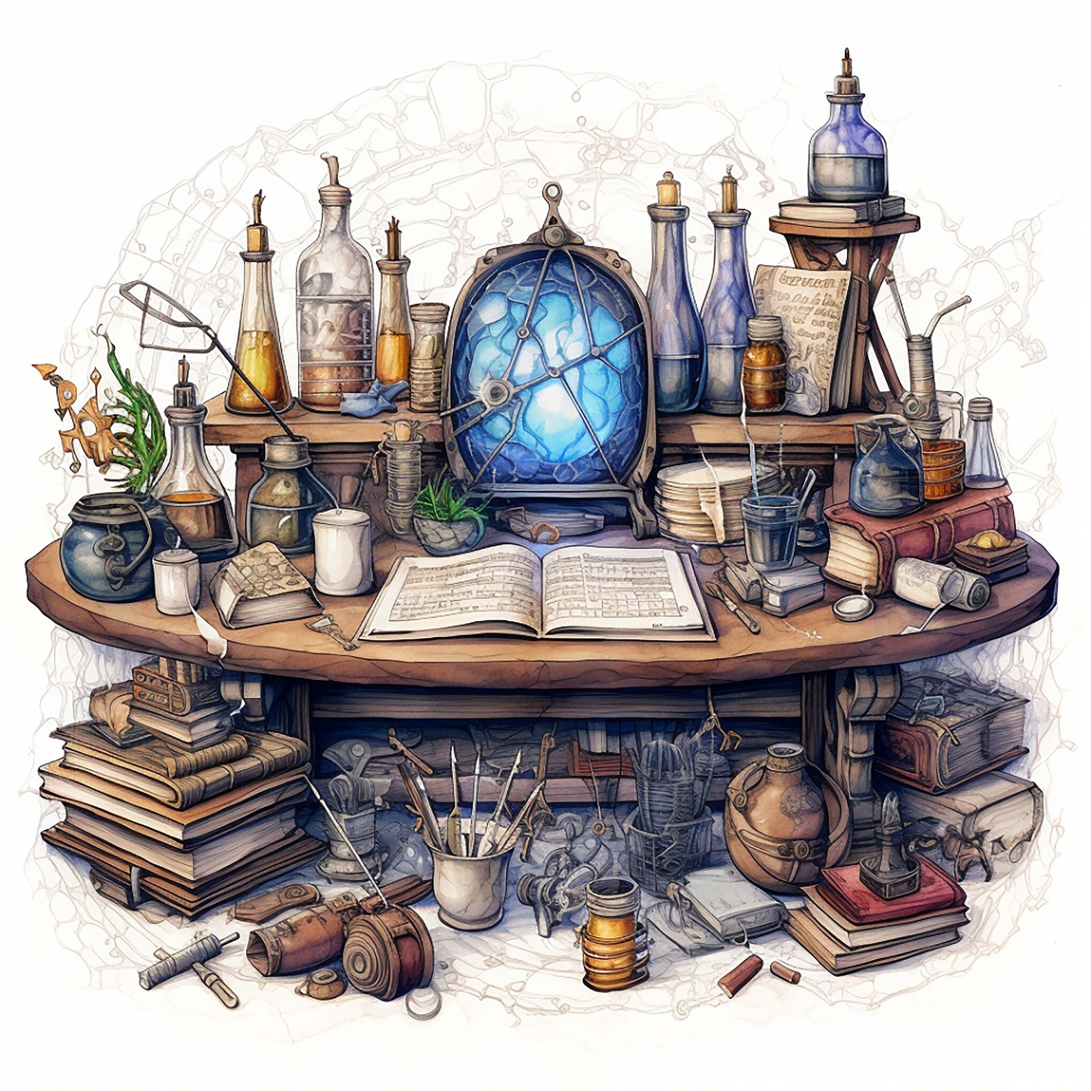 Wizard Desk Clipart High Quality PNG Fantasy Clipart Wizard - Etsy
