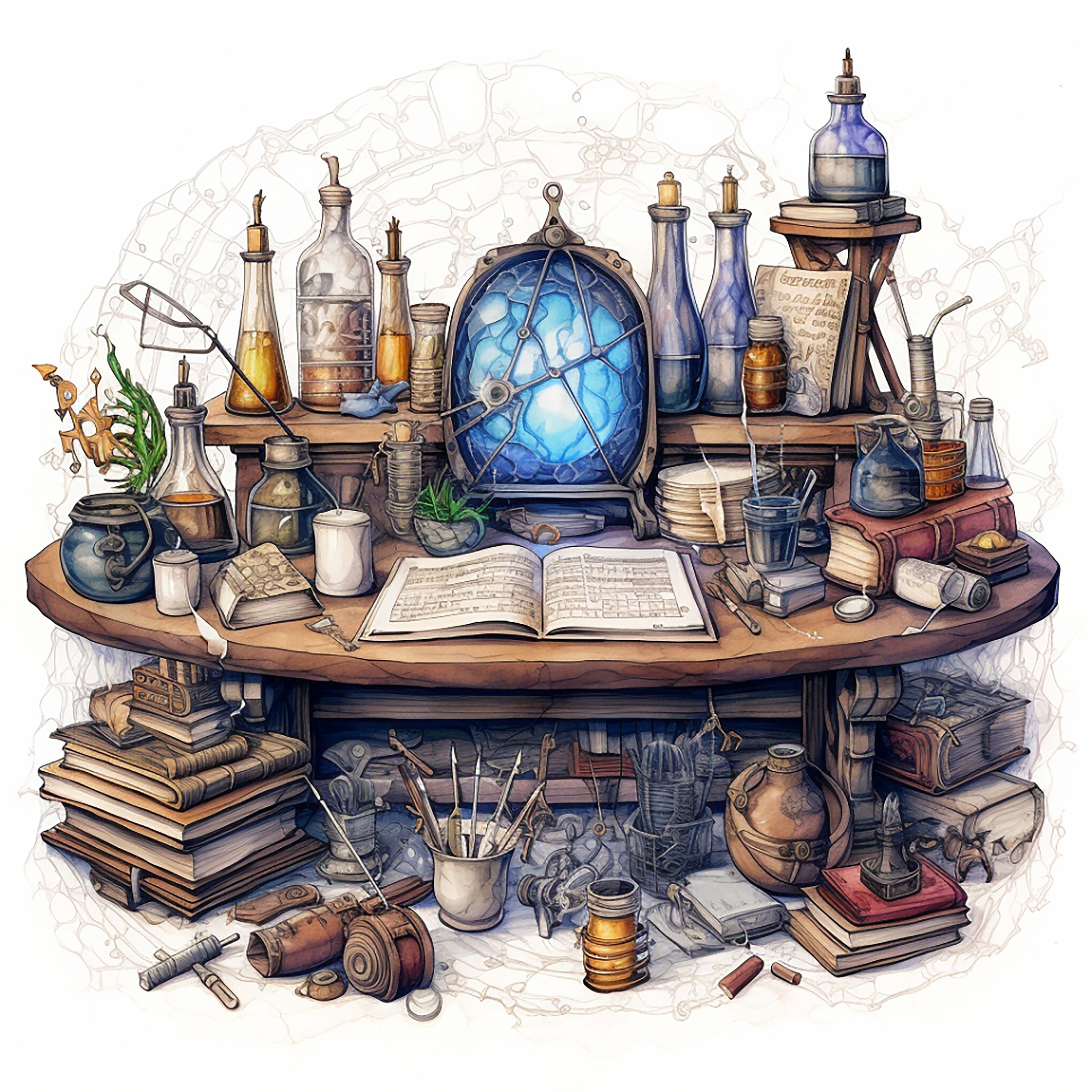 Wizard Desk Clipart High Quality PNG Fantasy Clipart Wizard - Etsy