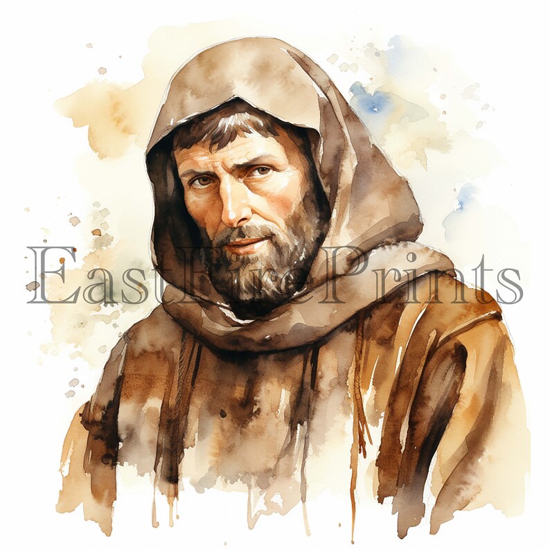 Watercolor Saint Francis of Assisi Clipart High Quality Png - Etsy