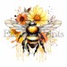 20 PNG Watercolor Bumble Bee Clipart Instant Download, Spring Bee Clip ...