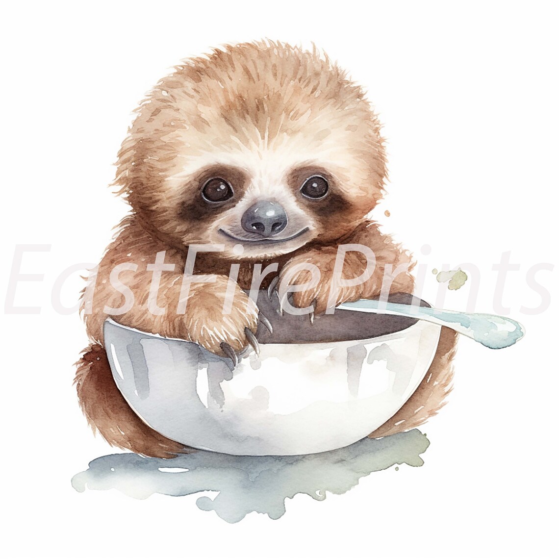 20 Watercolor Baby Sloth Clipart Set Cute Sloth Clipart - Etsy