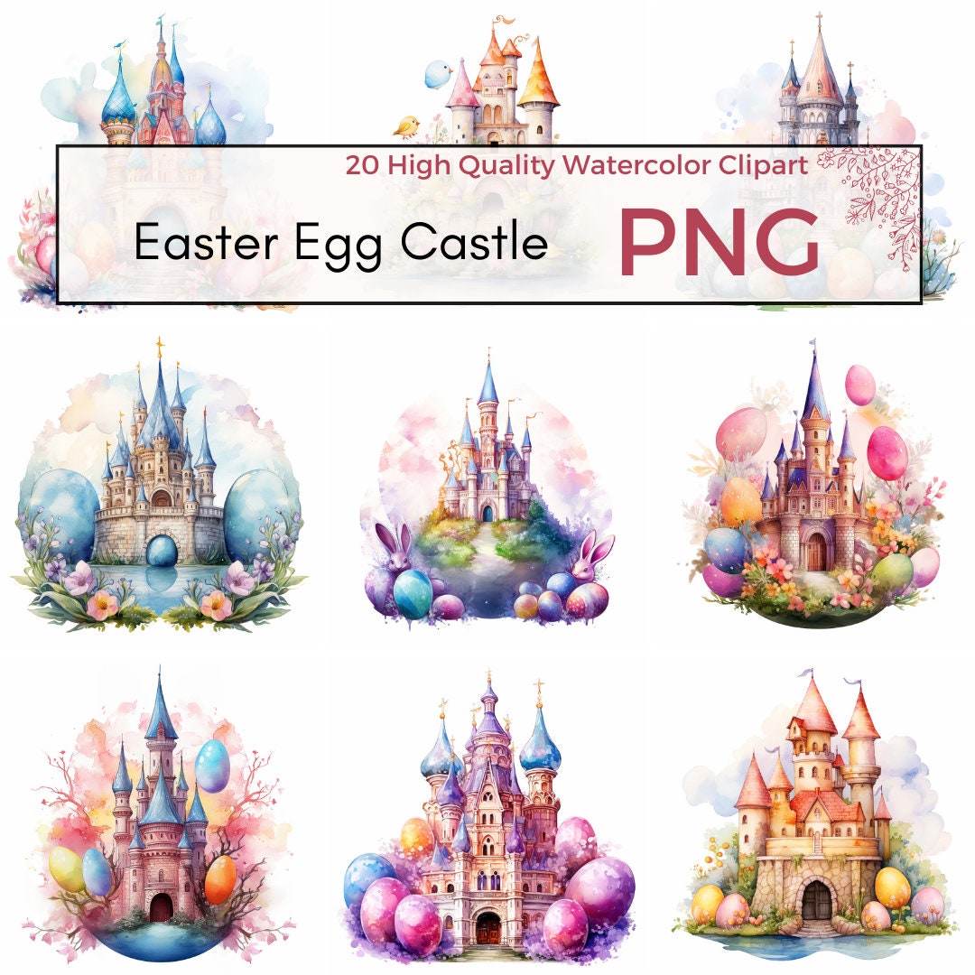 Easter Egg Castle Clipart, High Quality PNG, Easter PNG Sublimation ...