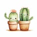 Watercolor Cute Cactus Clipart Cactus Illustration Cute - Etsy
