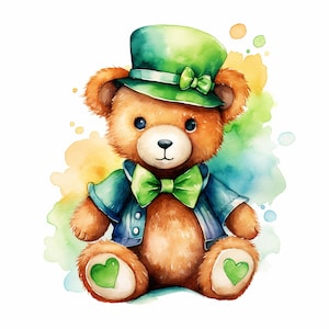 Saint Patricks Day Teddy Bear Clipart, High Quality PNG, Saint Patricks ...