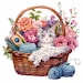 Knitting Basket Clipart High Quality Png Crochet Sublimation - Etsy