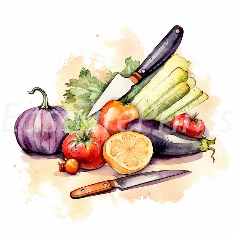 13 Watercolor Fruit and Vegetable Clipart Set Digital - Etsy