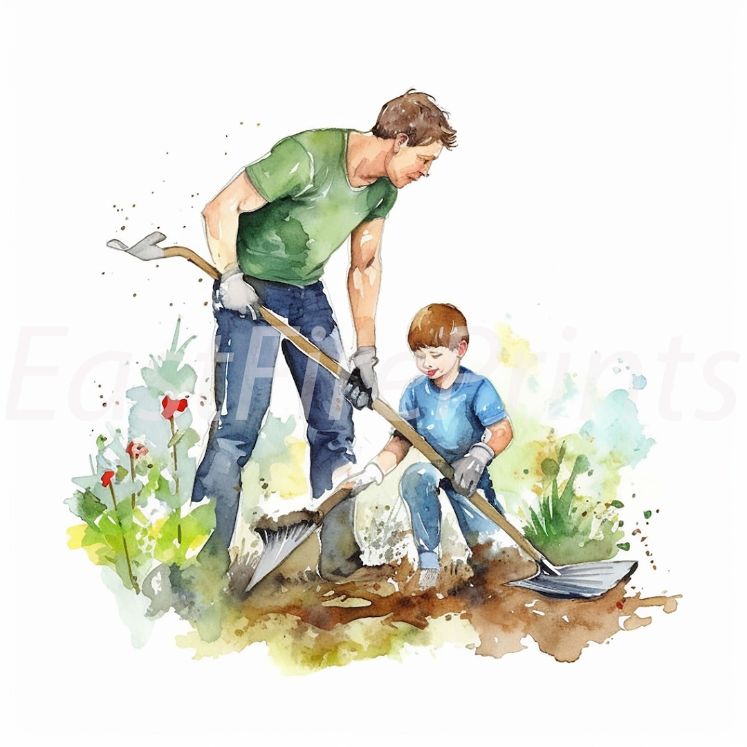 Watercolor Fathers Day Clipart - Set of 10, Card Making, High Quality ...