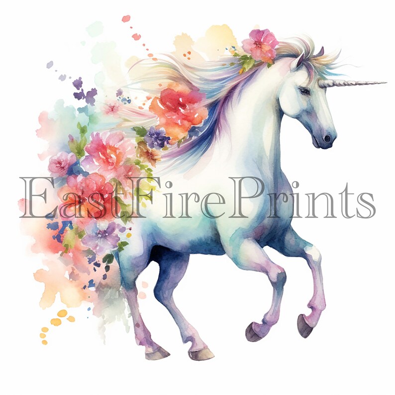 Watercolor Unicorn Clipart PNG Mythical Creature Clip Art - Etsy