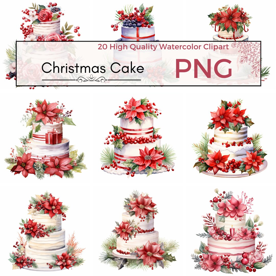 Christmas Cake Clipart High Quality PNG Christmas Clipart - Etsy