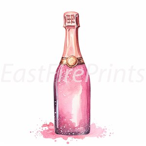 Set of 20 Watercolor Champagne Clipart | 20 Celebration Illustrations ...