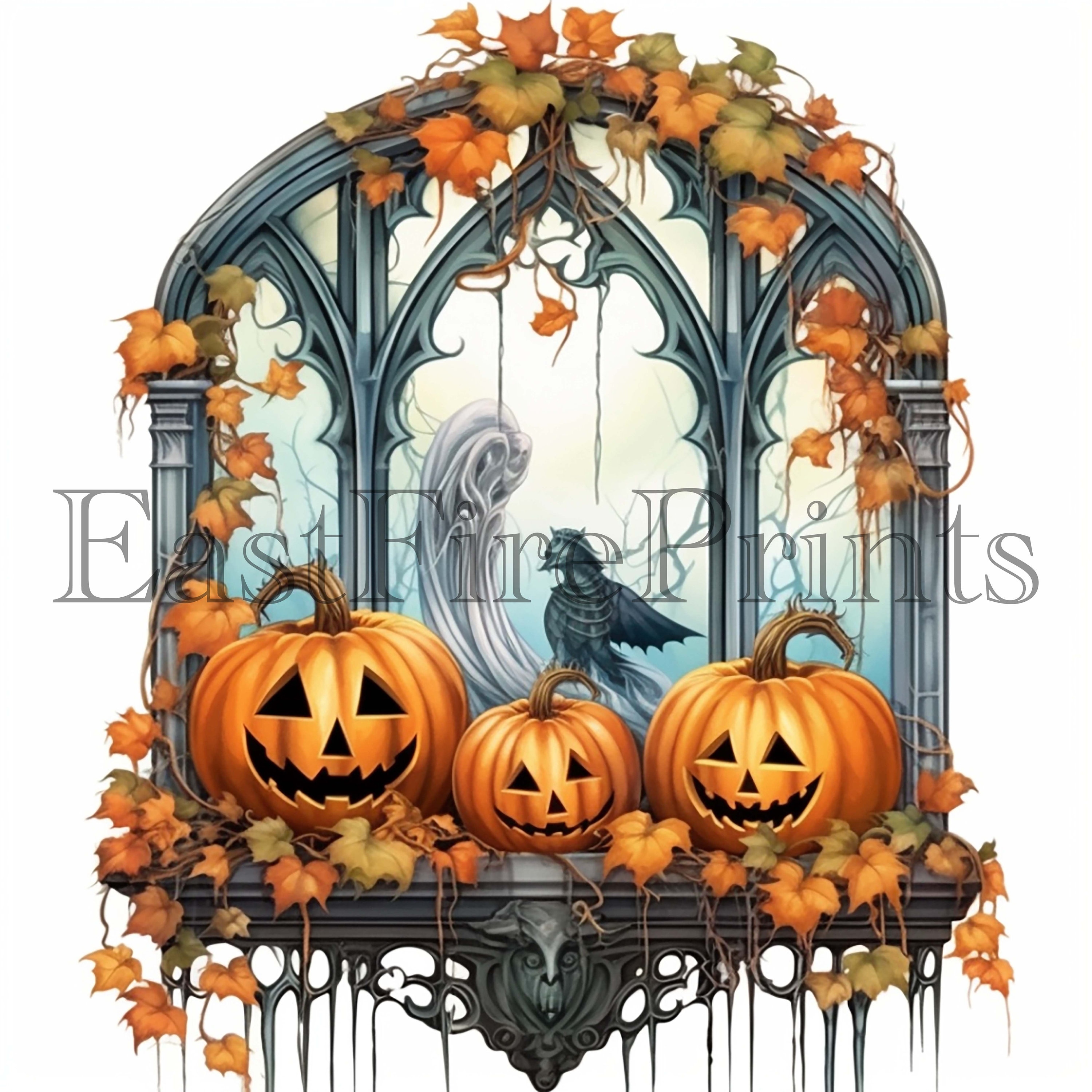 20 Halloween Window Pumpkin Clipart High Quality Png Spooky - Etsy