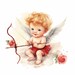 Watercolor Baby Cupid Clipart, High Quality JPG, Valentines Day Clipart ...