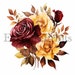 Watercolor Maroon and Gold Rose, High Quality Png, Red Rose, Flower ...