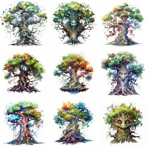 20 Watercolor Fantasy Tree Clipart | Magical Trees, Enchanted Forests ...