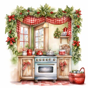 Christmas Kitchen Clipart, Xmas Clipart, Cooking Clipart, Christmas Png ...