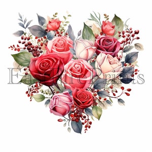 Watercolor Valentine Rose Clipart, High Quality Png, Valentine ...