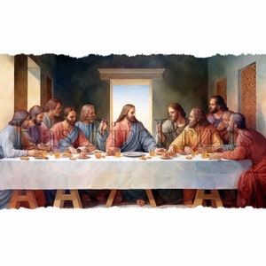 20 the Last Supper Clipart Watercolor, High Quality Png, Christian Clip ...