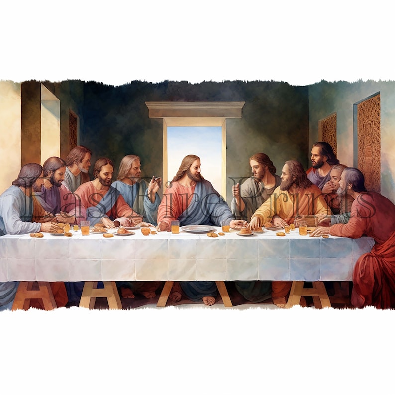 20 the Last Supper Clipart Watercolor High Quality Png - Etsy