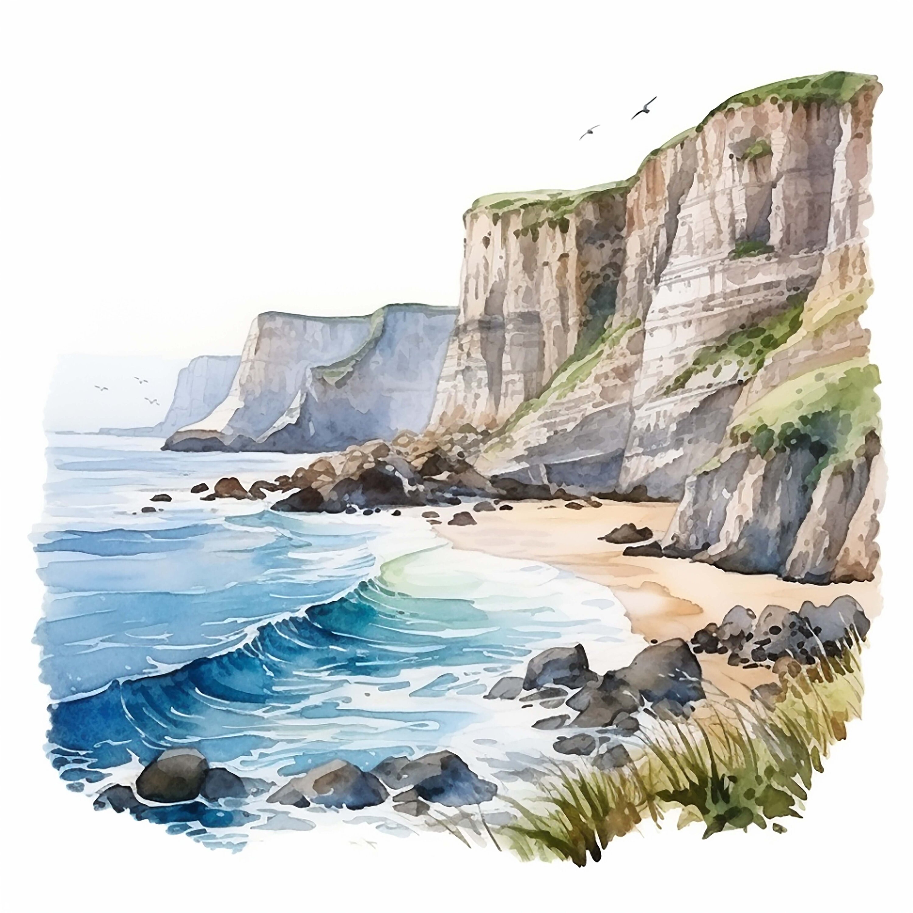 Coastal Cliff Clipart High Quality Png Scenic Clipart - Etsy