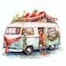 Watercolor Christmas Camper Van Clipart, High Quality JPG, Camper Clip ...