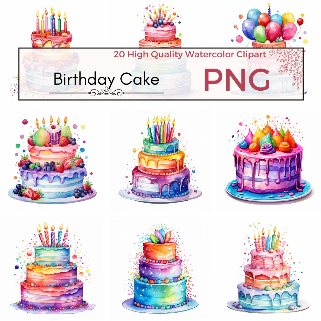 Rainbow Birthday Cake Clipart, High Quality Png Cake Png Dessert ...