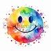 20 Retro Groovy Smiley Face Clip Art, Watercolor Clipart, Hippie, High ...