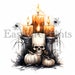 Watercolor Halloween Candle Clipart PNG Spooky Fall Candles - Etsy
