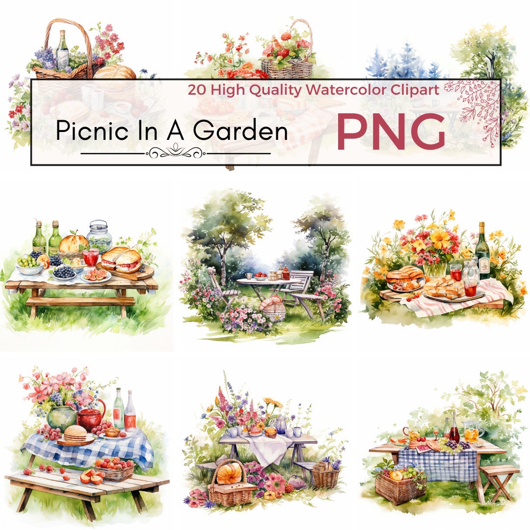 Picnic in A Garden Clipart, High Quality Png Summer Clipart Spring ...