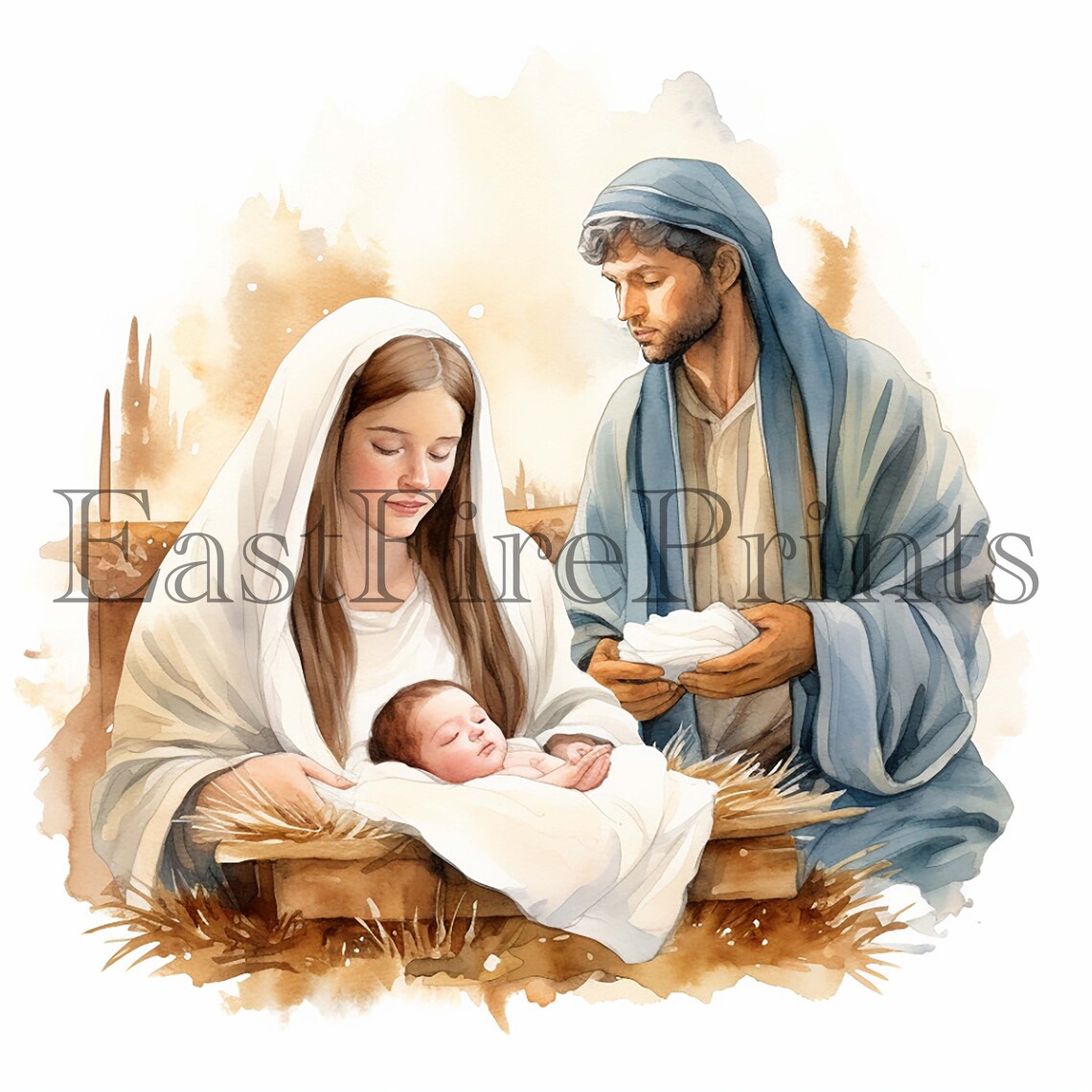 20 Nativity Scene Watercolor Clipart Christmas Clip Art - Etsy