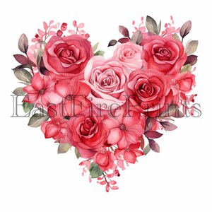 20 Red Heart Png, Watercolor Clipart, Love Wall Art, Valentines Day Png ...