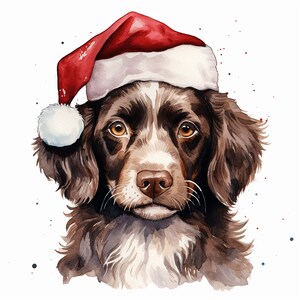 Watercolor Christmas Dogs Clipart, Dog Sublimation Designs for ...