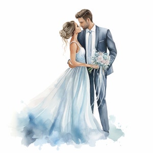 Blue Wedding Day Clipart, High Quality Png Wedding Printables Bride and ...