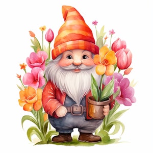 Spring Gnome Clipart, High Quality PNG, Cute Spring Clipart, Gnome ...