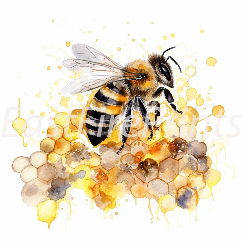 20 Watercolor Honeybee Clipart Bundle Bee Illustrations - Etsy