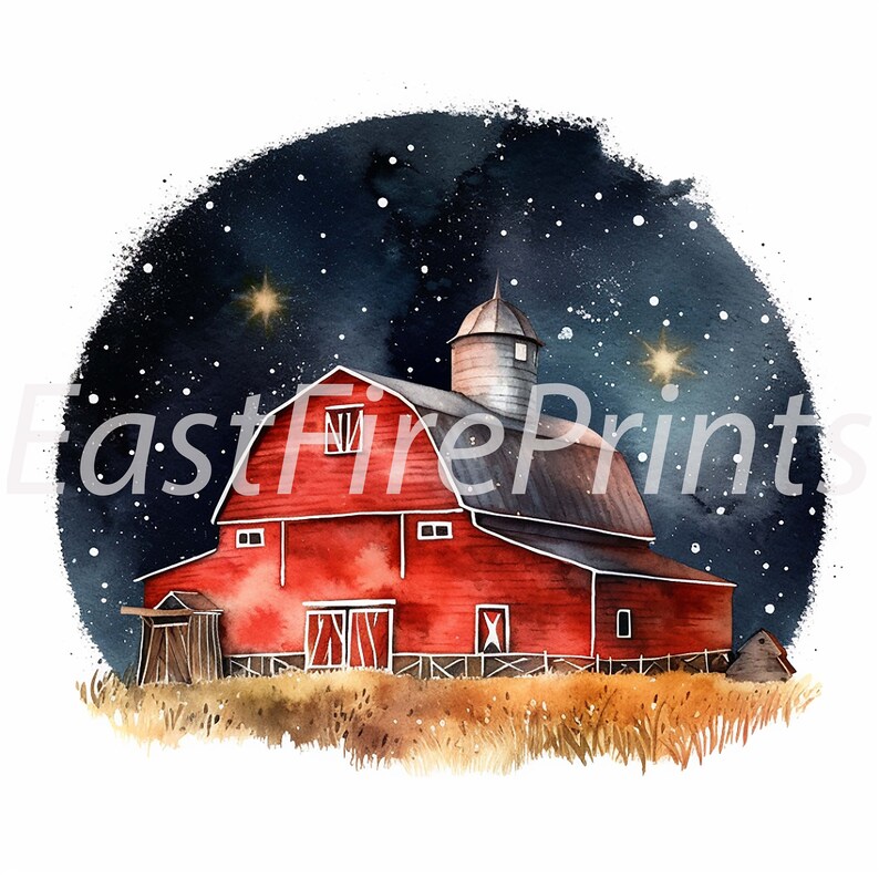 20 Watercolor Red Barn Clipart Bundle Farmhouse - Etsy