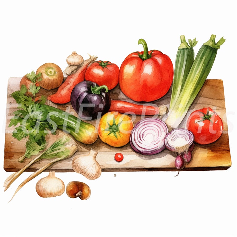 Watercolor Vegetable Clipart Set of 10 Download Digital - Etsy
