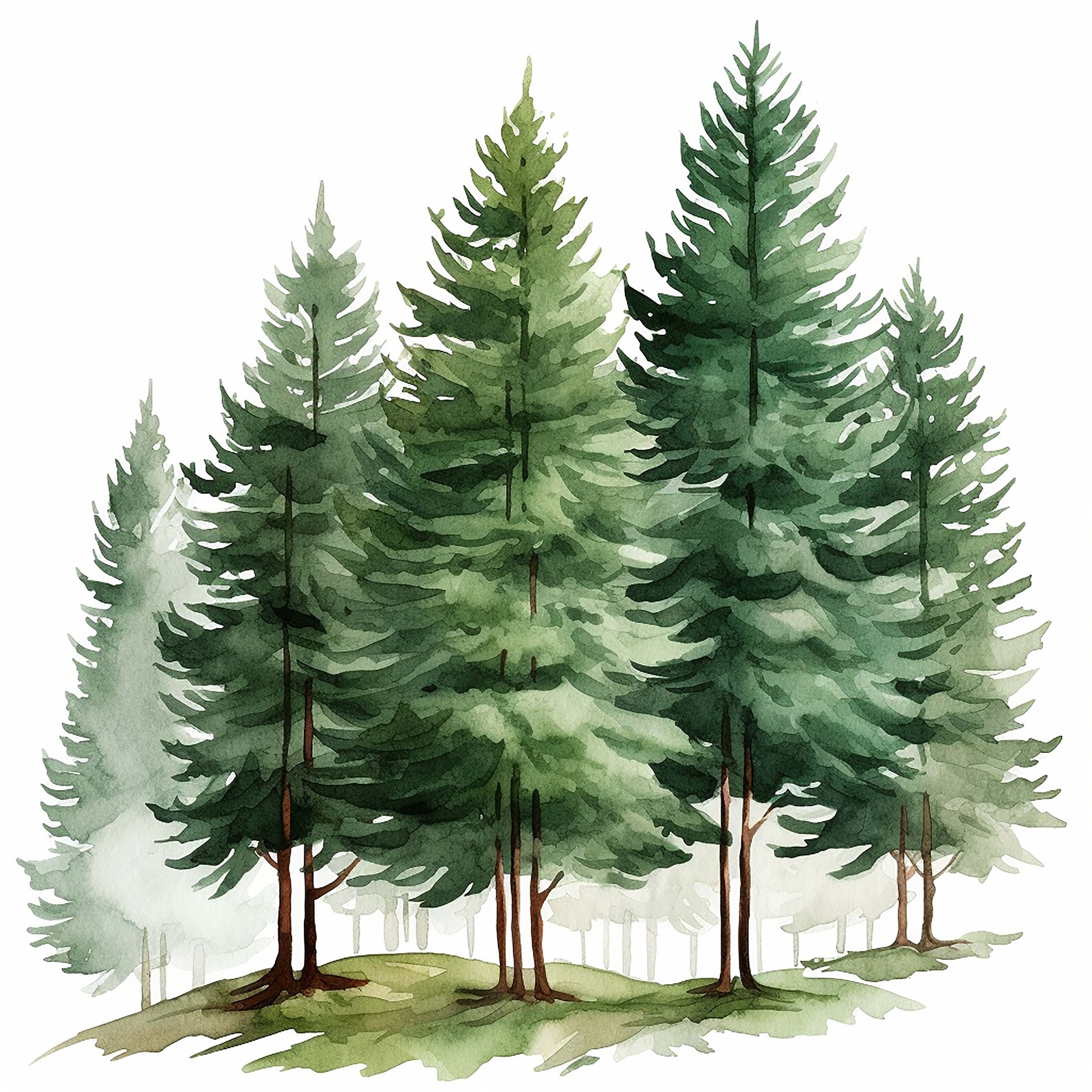 Pine Forest Clipart High Quality PNG Woodland Clipart - Etsy