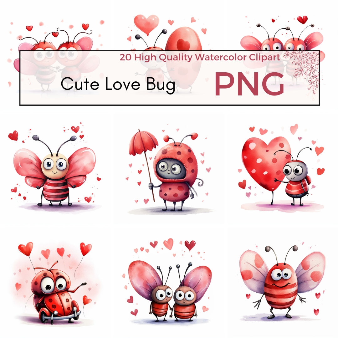 Cute Love Bug Clipart, High Quality PNG, Valentines Day Clipart PNG ...