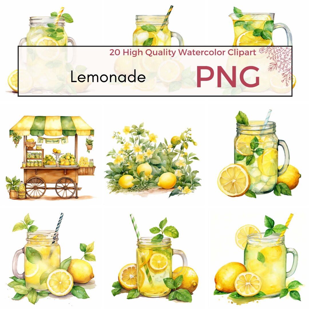 Lemonade Clipart, High Quality PNG, Summer PNG, Cute Lemons Clipart ...