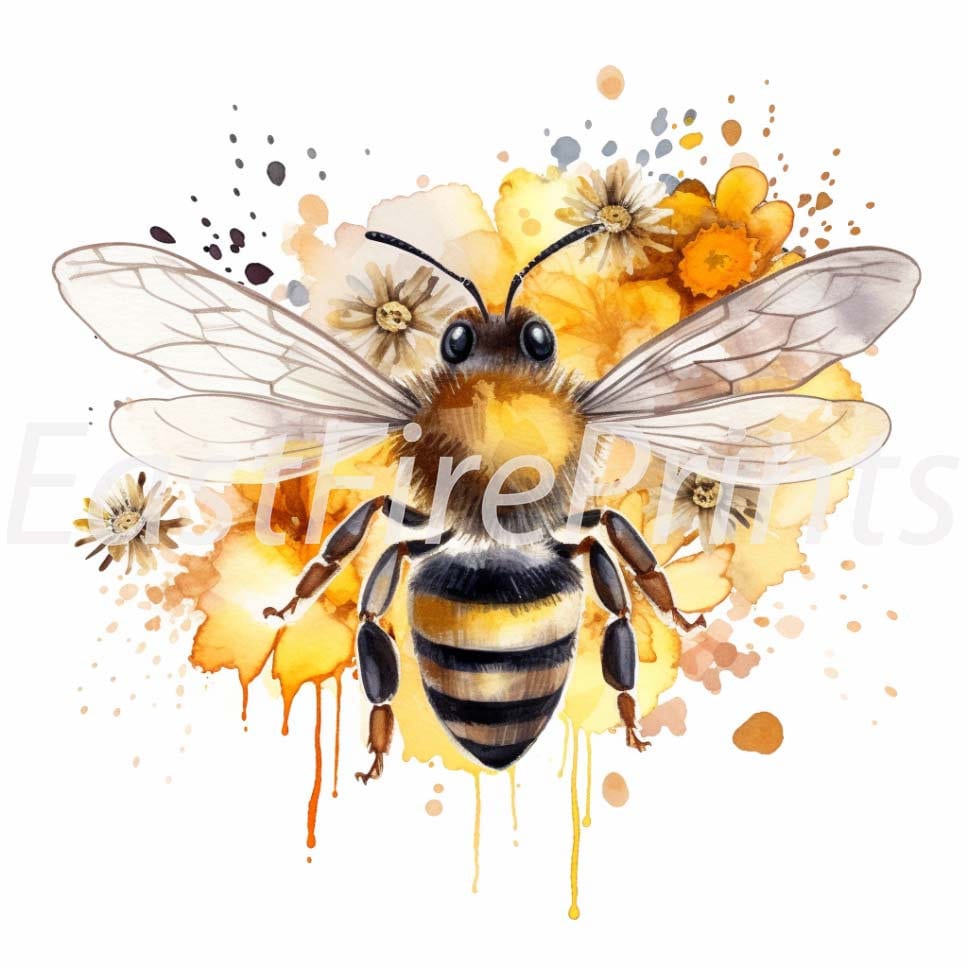 20 Watercolor Honeybee Clipart Bundle Bee Illustrations - Etsy