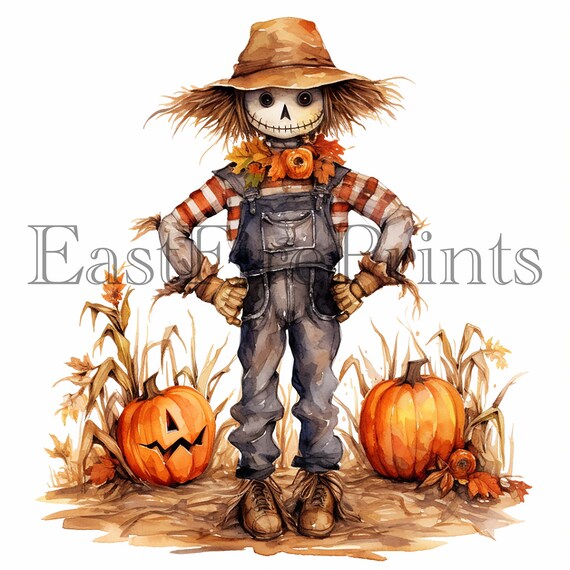 Scarecrow And Pumpkin Clipart